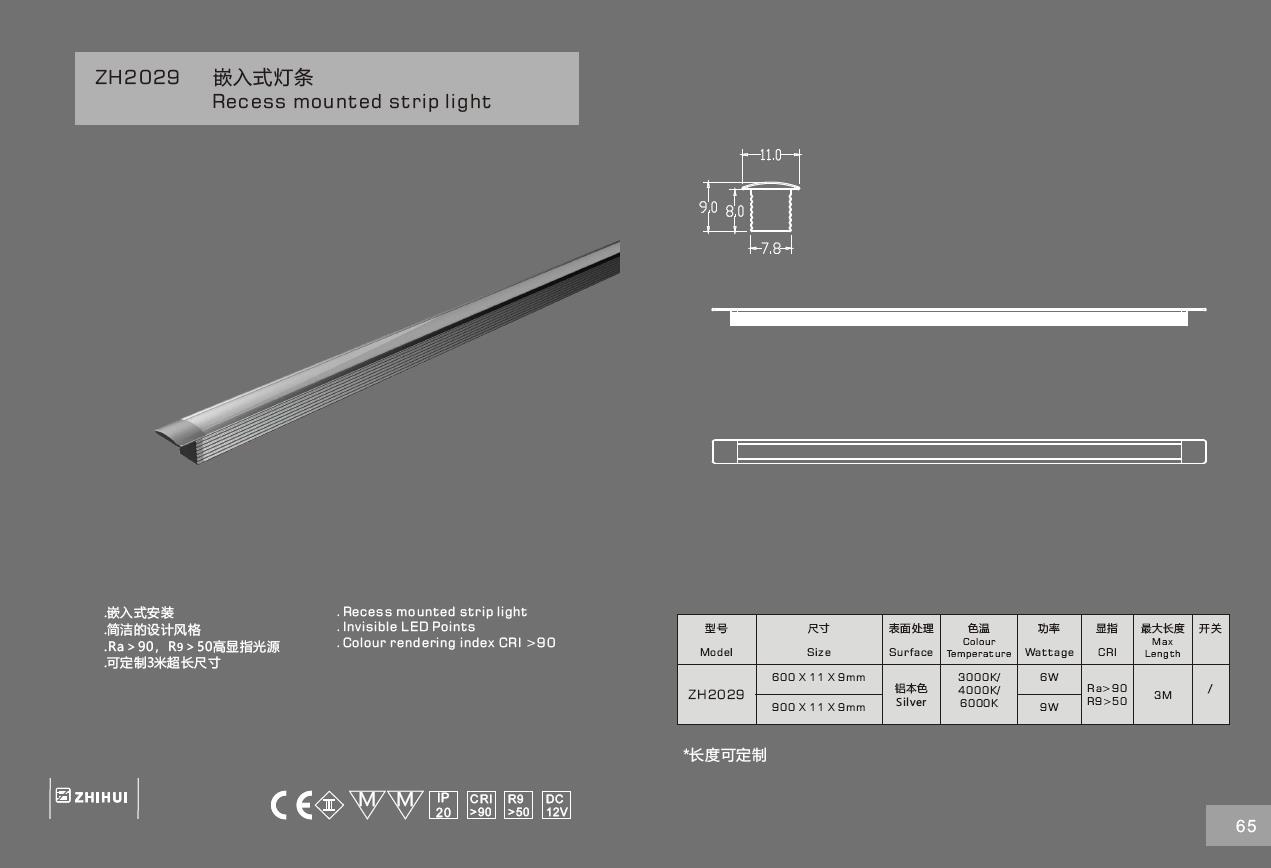 ZH2029 Embedded light bar - 智绘照明
